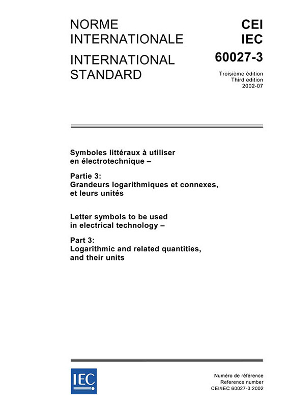 IEC 60027-3:2002 - IEC-Normen - VDE VERLAG