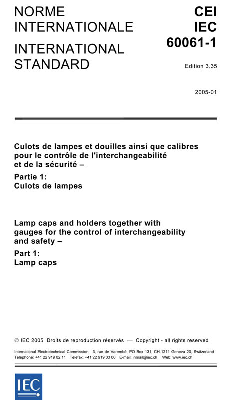 IEC 60061-1:2005 CSV (Consolidated Version) - IEC Standards - VDE ...