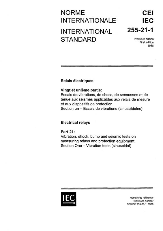 IEC 60255-21-1:1988 - IEC Standards - VDE Publishing House