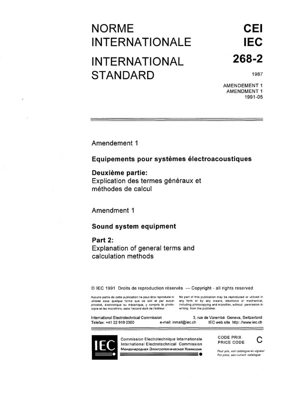 IEC 60268-2:1987/AMD1:1991 - IEC Standards - VDE Publishing House