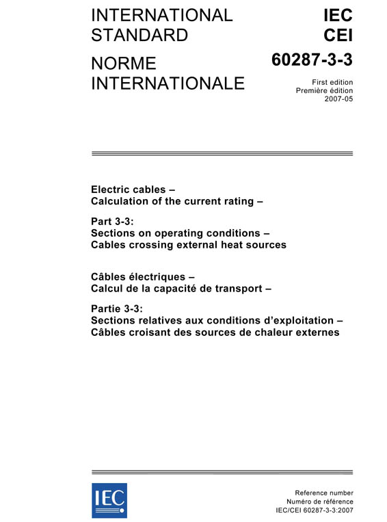 IEC 60287-3-3:2007 - IEC Standards - VDE Publishing House