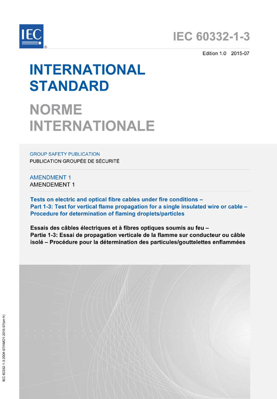 IEC 60332-1-3:2004/AMD1:2015 - IEC Standards - VDE Publishing House