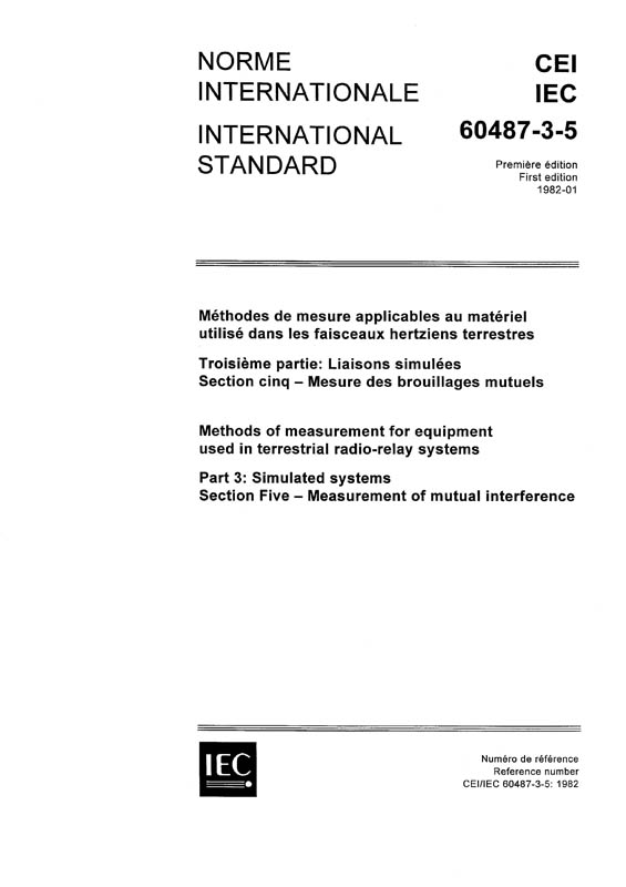 IEC 60487-3-5:1982 - IEC Standards - VDE Publishing House