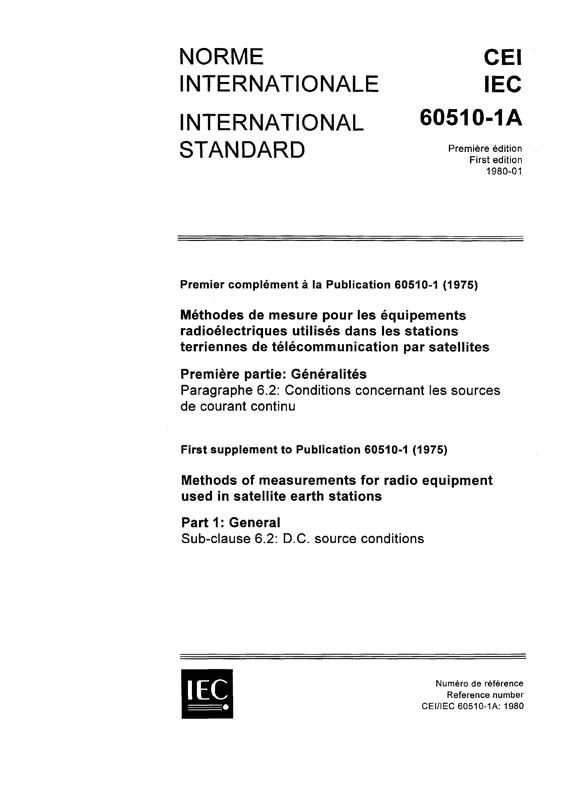 IEC 60510-1A:1980 - IEC-Normen - VDE VERLAG