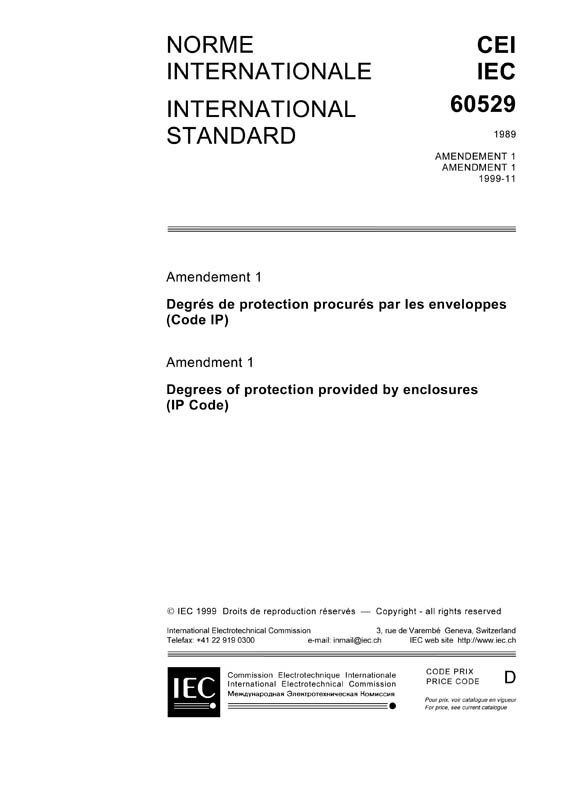 IEC 60529:1989/AMD1:1999 - IEC-Normen - VDE VERLAG