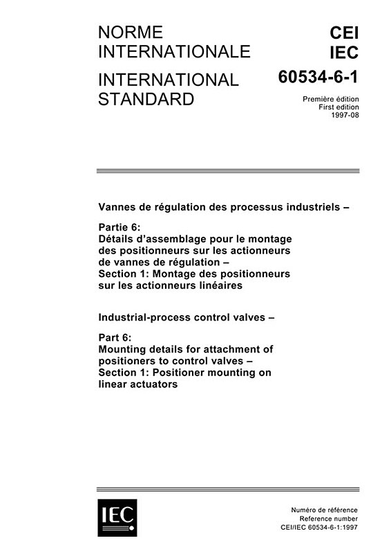 IEC 60534-6-1:1997 - IEC Standards - VDE Publishing House