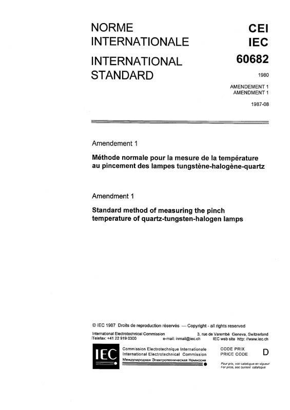 IEC 60682:1980/AMD1:1987 - IEC-Normen - VDE VERLAG