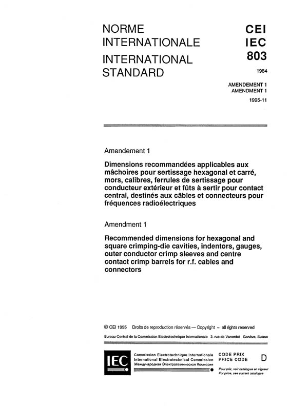 IEC 60803:1984/AMD1:1995 - IEC-Normen - VDE VERLAG