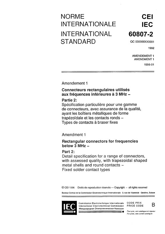 IEC 60807-2:1992/AMD1:1996 - IEC Standards - VDE Publishing House