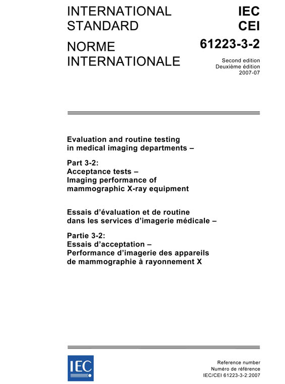 IEC 61223-3-2:2007 - IEC Standards - VDE Publishing House