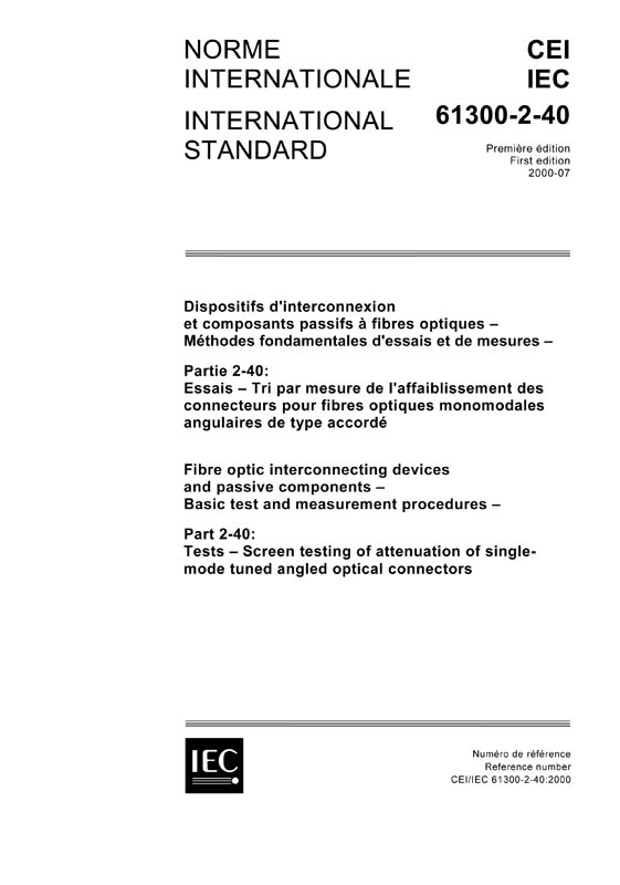 IEC 61300-2-40:2000 - IEC Standards - VDE Publishing House