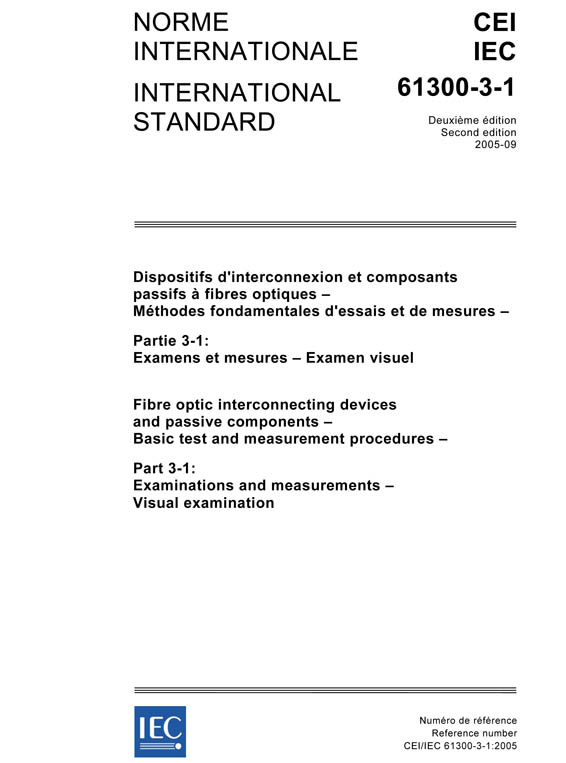 IEC 61300-3-1:2005 - IEC Standards - VDE Publishing House