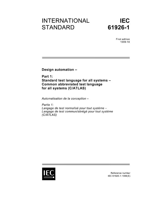 IEC 61926-1:1999 - IEC Standards - VDE Publishing House