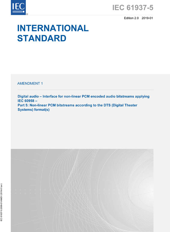 IEC 61937-5:2006/AMD1:2019 - IEC-Normen - VDE VERLAG