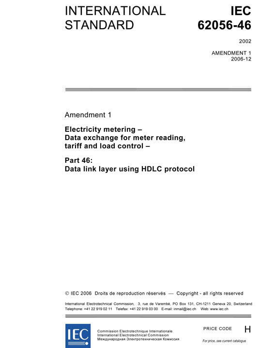 IEC 62056-46:2002/AMD1:2006 - IEC Standards - VDE Publishing House
