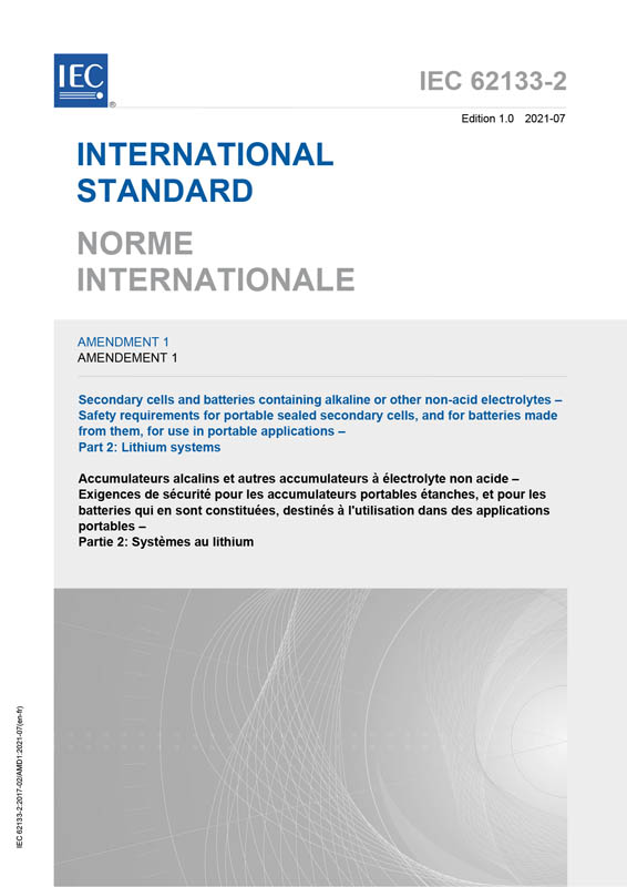 IEC 62133-2:2017/AMD1:2021 - IEC Standards - VDE Publishing House
