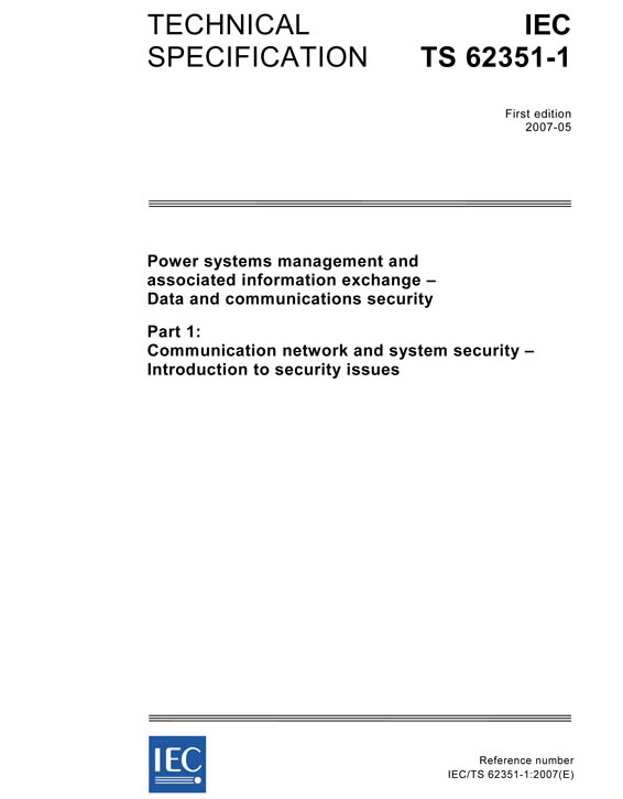 IEC TS 62351-1:2007 - IEC-Normen - VDE VERLAG