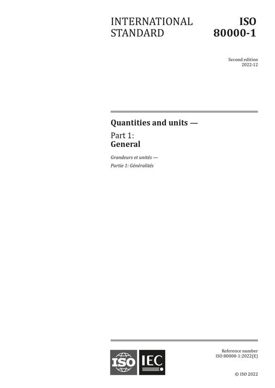 ISO 80000-1:2022 - IEC Standards - VDE Publishing House
