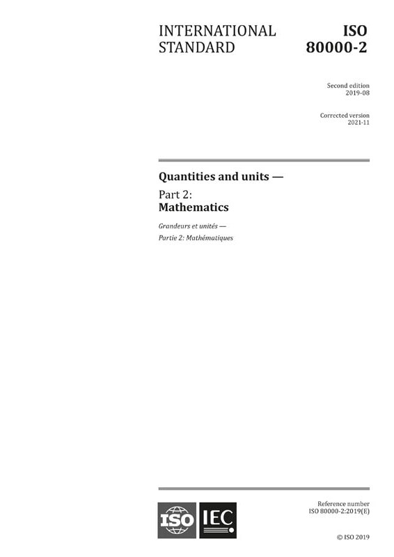 ISO 80000-2:2019 - IEC Standards - VDE Publishing House