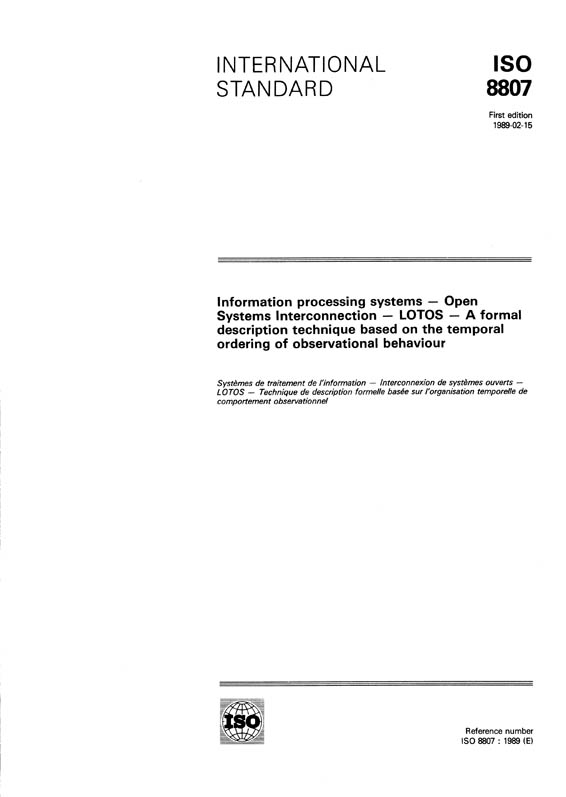 ISO 8807:1989 - IEC Standards - VDE Publishing House
