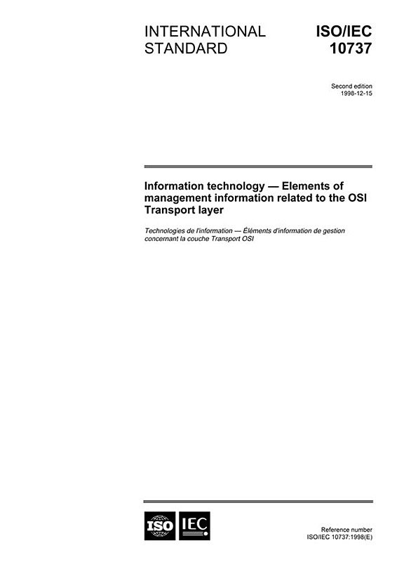 ISO/IEC 10737:1998 - IEC-Normen - VDE VERLAG
