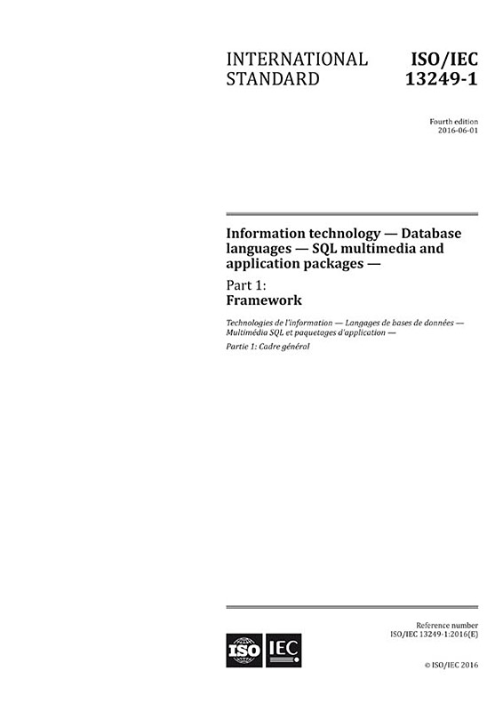 ISO/IEC 13249-1:2016 - IEC Standards - VDE Publishing House