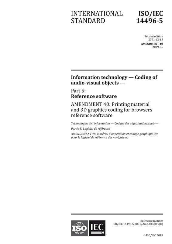 ISO/IEC 14496-5:2001/AMD40:2019 - IEC Standards - VDE Publishing House