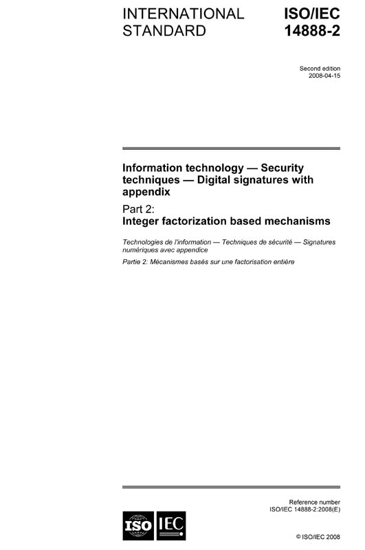 ISO/IEC 14888-2:2008 - IEC Standards - VDE Publishing House