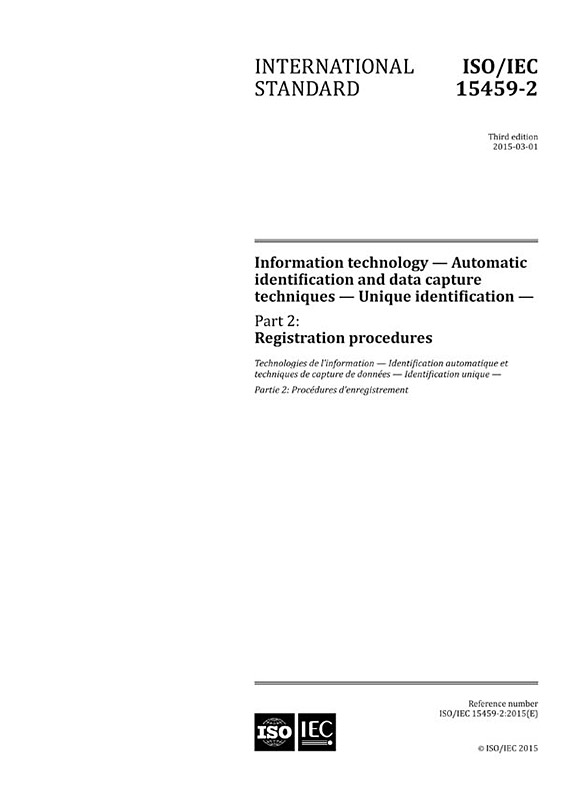 ISO/IEC 15459-2:2015 - IEC-Normen - VDE VERLAG
