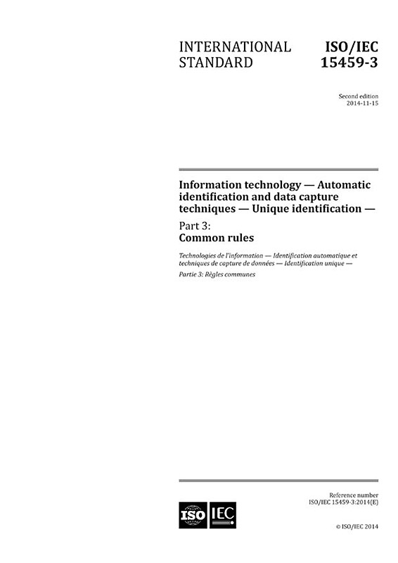ISO/IEC 15459-3:2014 - IEC Standards - VDE Publishing House