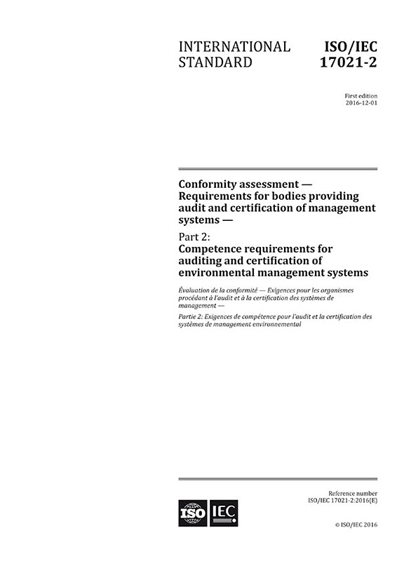 ISO/IEC 17021-2:2016 - IEC Standards - VDE Publishing House