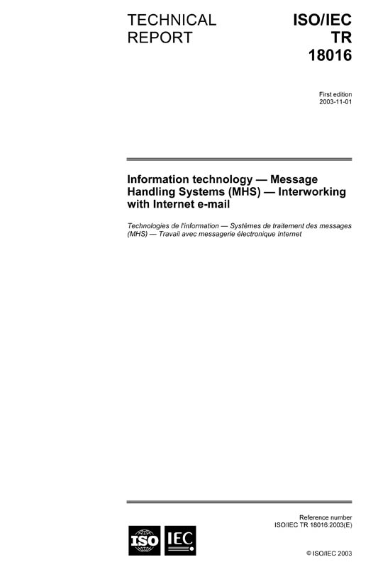 ISO/IEC TR 18016:2003 - IEC-Normen - VDE VERLAG