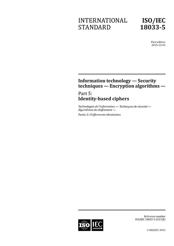 ISO/IEC 18033-5:2015 - IEC Standards - VDE Publishing House