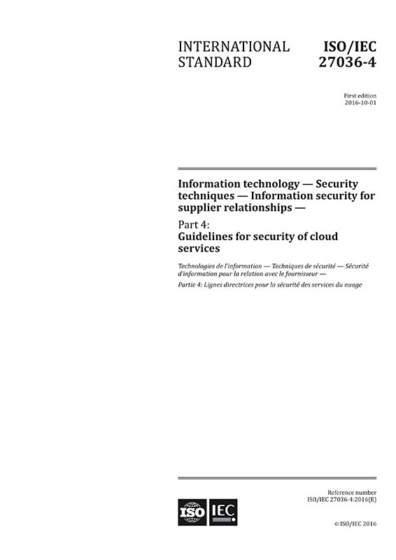 ISO/IEC 27036-4:2016 - IEC Standards - VDE Publishing House
