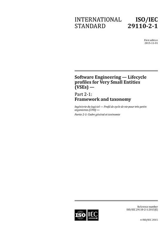 ISO/IEC 29110-2-1:2015 - IEC Standards - VDE Publishing House