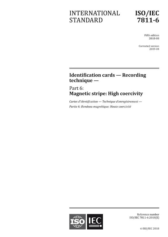 ISO/IEC 7811-6:2018 - IEC Standards - VDE Publishing House