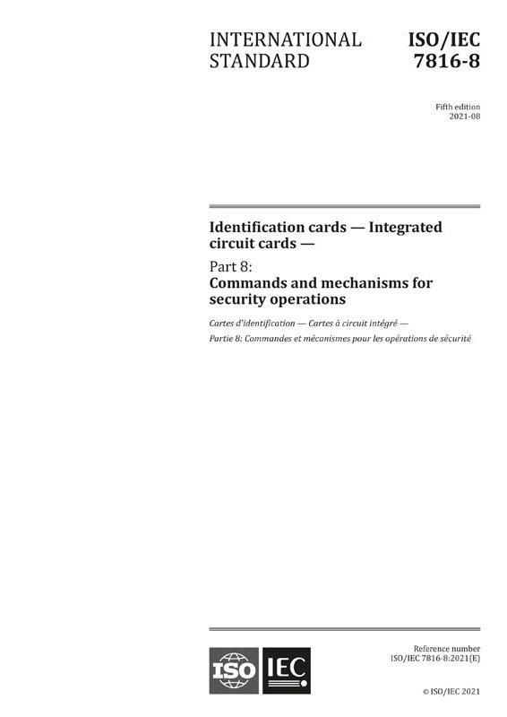 ISO/IEC 7816-8:2021 - IEC Standards - VDE Publishing House