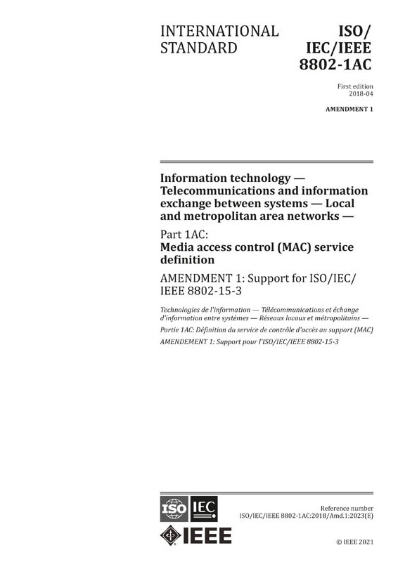 ISO/IEC/IEEE 8802-1AC:2018/AMD1:2023 - IEC-Normen - VDE VERLAG
