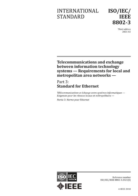 ISO/IEC/IEEE 8802-3:2021 - IEC Standards - VDE Publishing House
